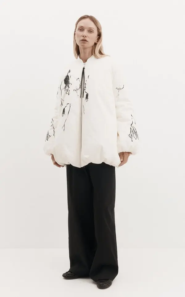 HARRIS TAPPER Chloe Brushed Cotton-cashmere Bomber Jacket