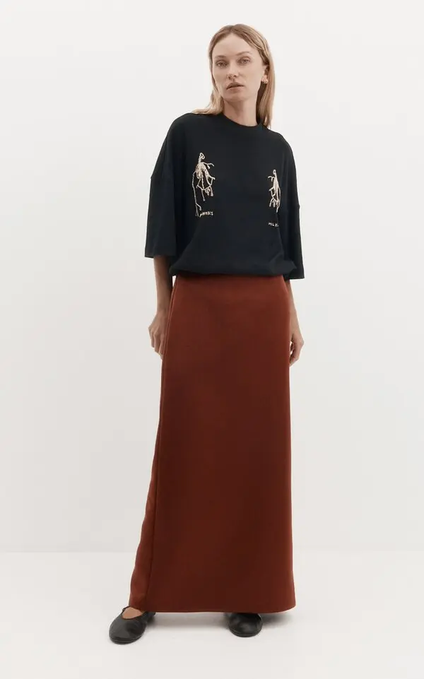 HARRIS TAPPER Tilda Satin Faille Maxi Skirt