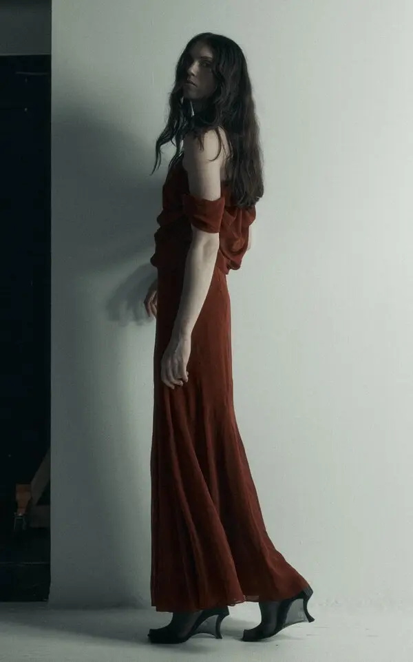 HARRIS TAPPER Lucille Embroidered Silk Maxi Dress