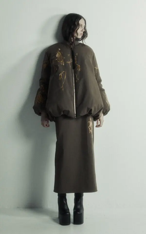 HARRIS TAPPER Chloe Laminated Nylon Bomber Jacket