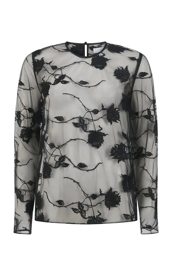 HARRIS TAPPER Frances Rose Tulle Blouse