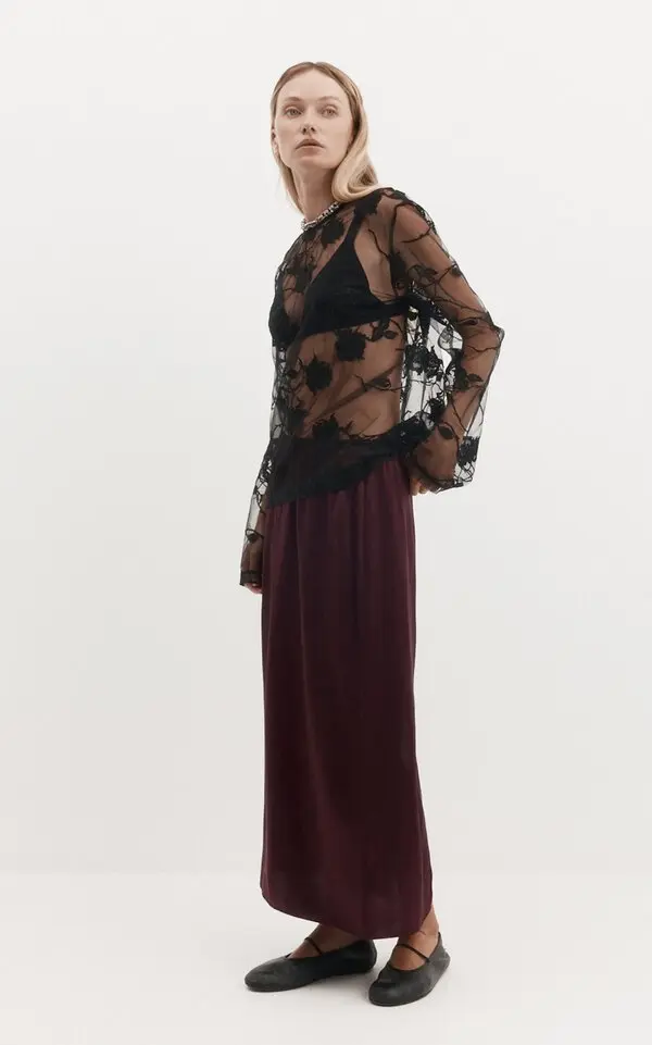 HARRIS TAPPER Frances Rose Tulle Blouse