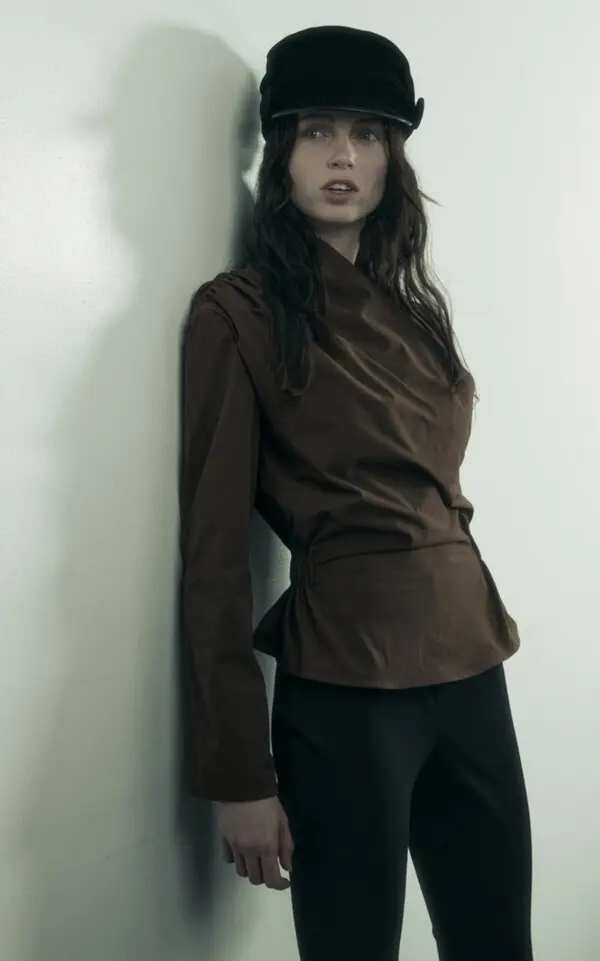 HARRIS TAPPER Long-sleeve Chaimberlain Tech Taffeta Top