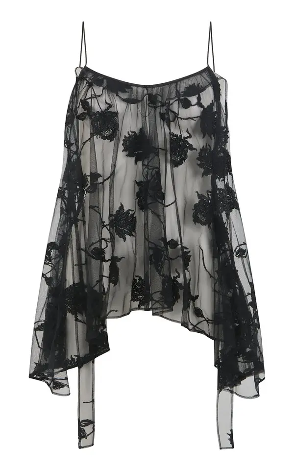 HARRIS TAPPER Park Rose Tulle Top