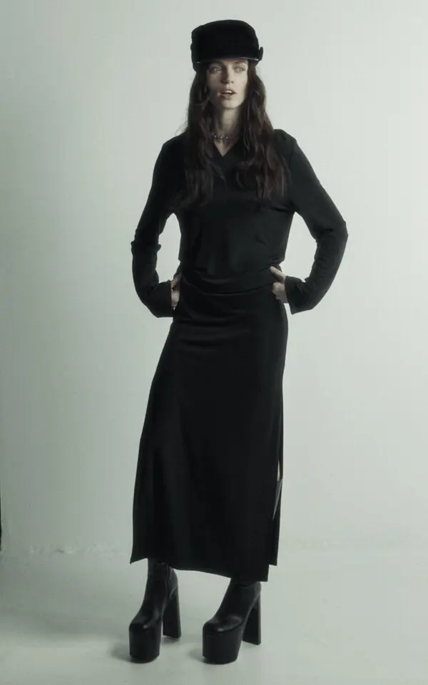 HARRIS TAPPER Lyle Drape Jersey Midi Dress