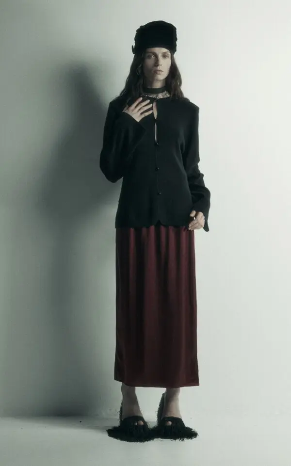 HARRIS TAPPER Camilla Silk Satin Midi Skirt