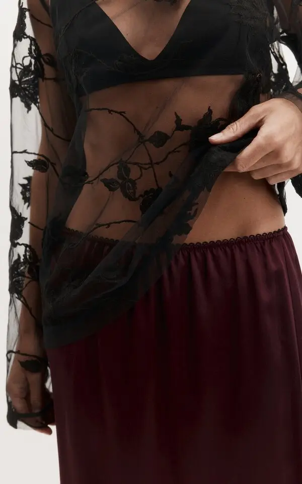 HARRIS TAPPER Camilla Silk Satin Midi Skirt
