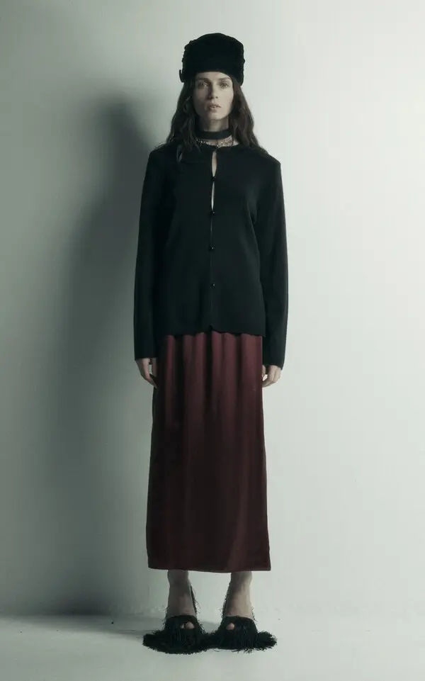 HARRIS TAPPER Camilla Silk Satin Midi Skirt