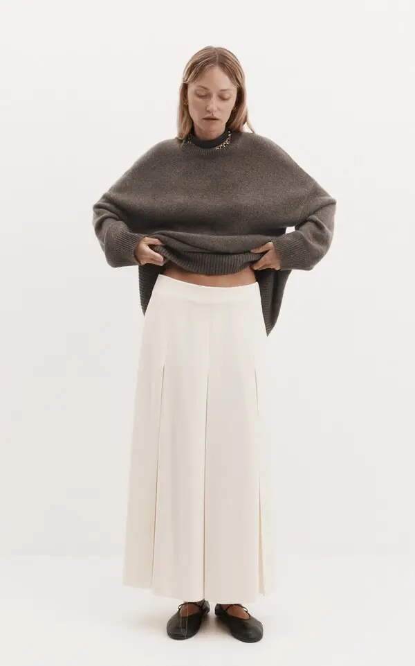 HARRIS TAPPER Ava Drape Suiting Midi Skirt