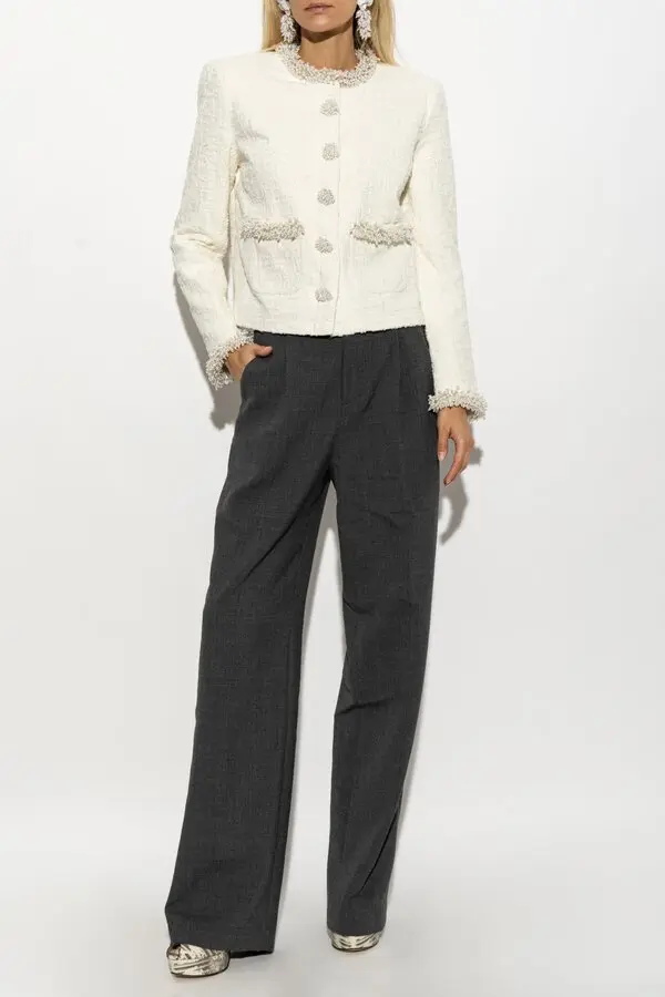 SELF-PORTRAIT Textured Denim Jacket