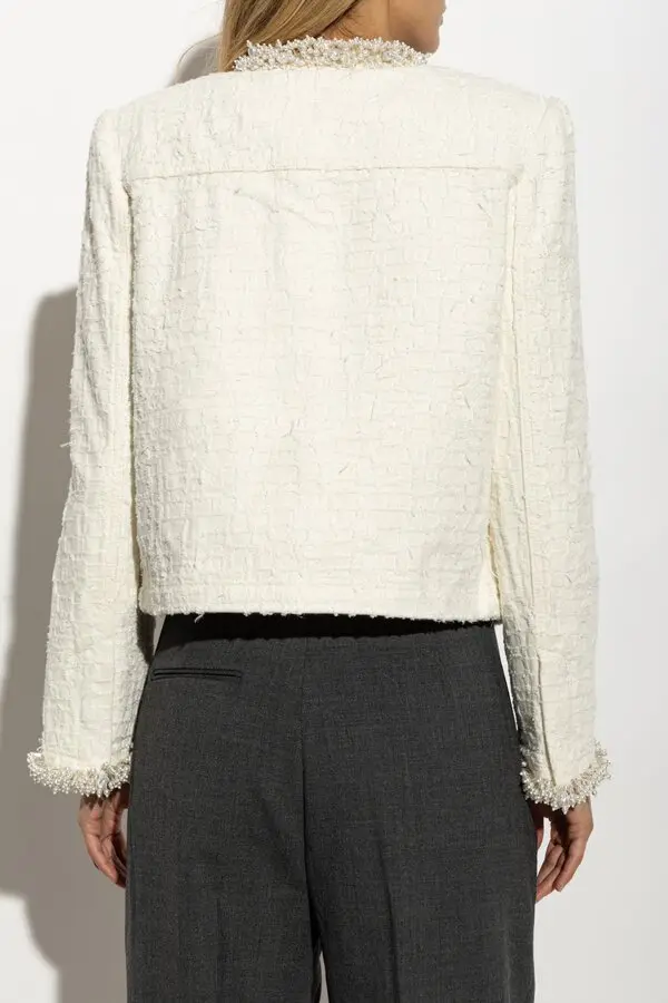 SELF-PORTRAIT Textured Denim Jacket