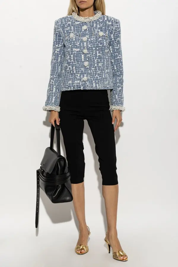 SELF-PORTRAIT Textured Denim Jacket