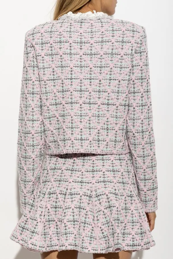 SELF-PORTRAIT Cardigan With Floral Trim
