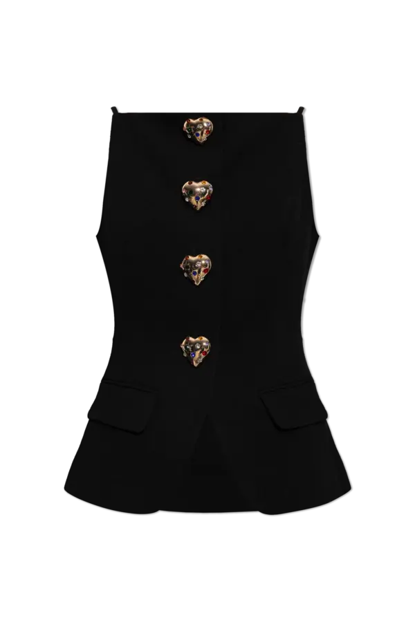 SELF-PORTRAIT Wool Top - Black