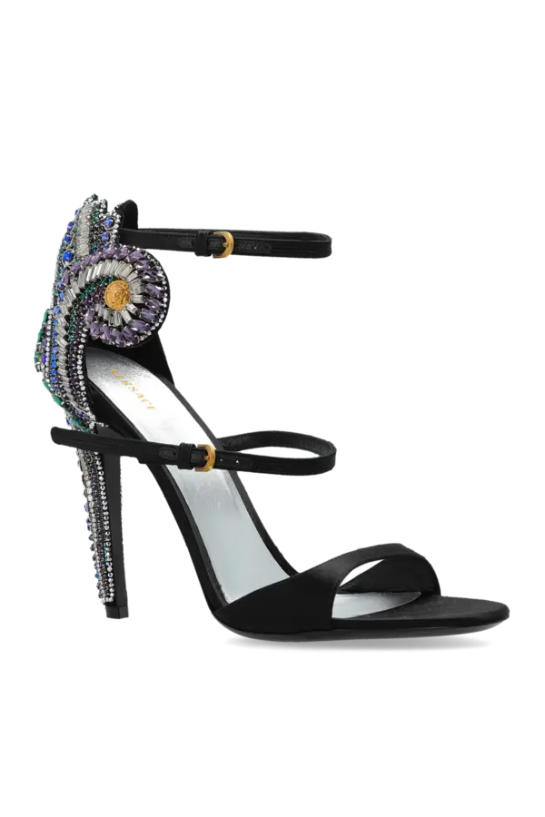 Versace Heeled Sandals With Gold Tone Detailing