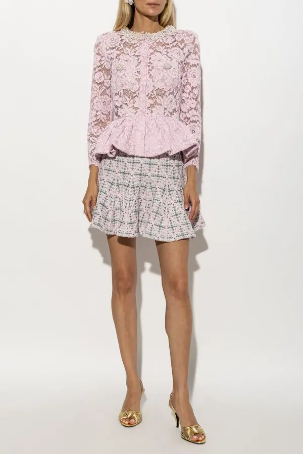 SELF-PORTRAIT Lace Peplum Top