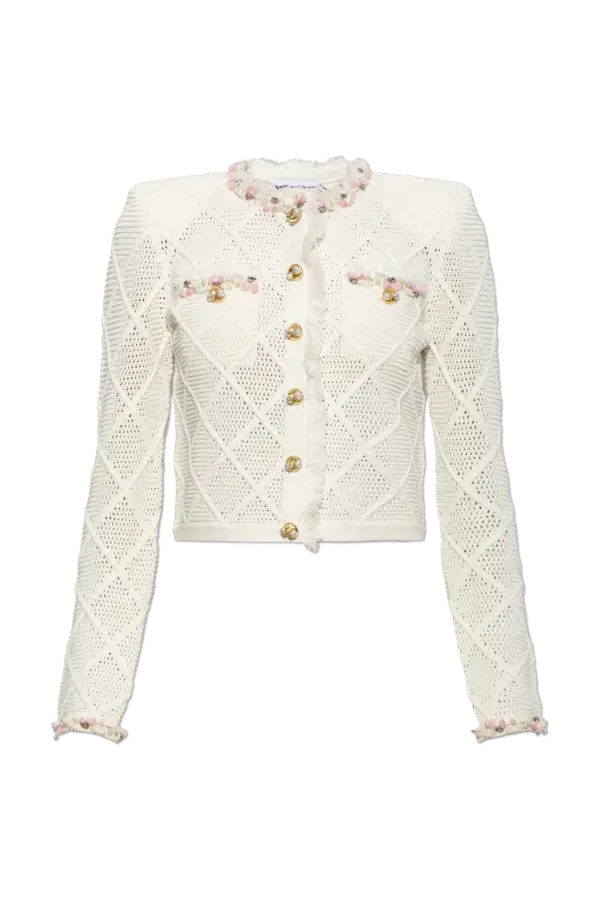 SELF-PORTRAIT Knit Cardigan With Fringes