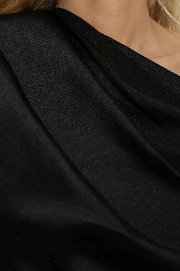 SELF-PORTRAIT Draped Taffeta Top