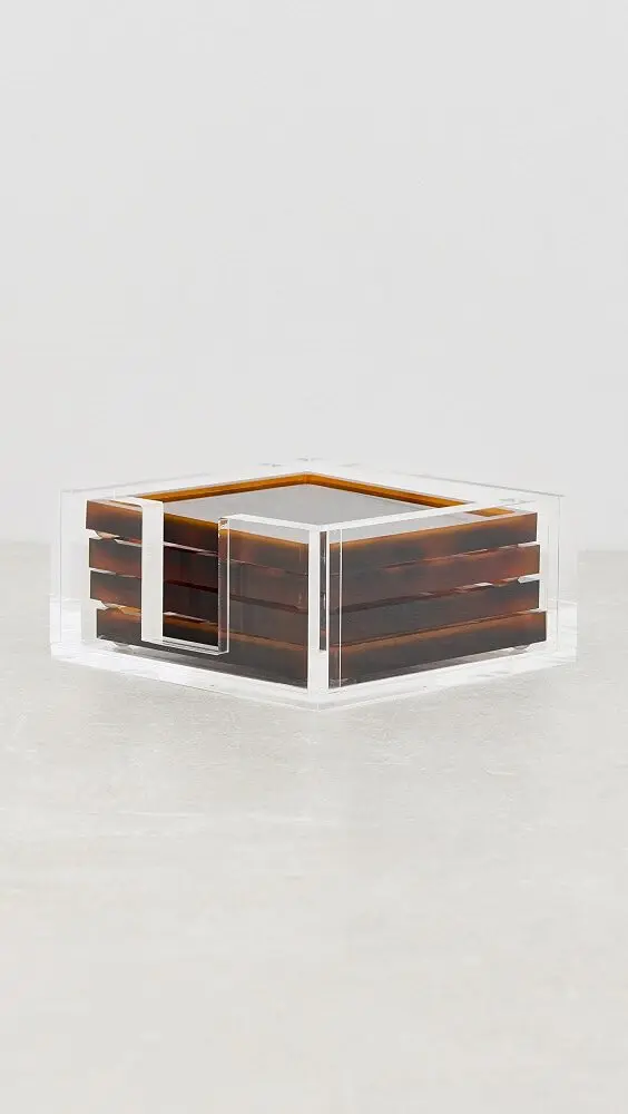 TIZO DESIGN Lucite Coasters And Holder