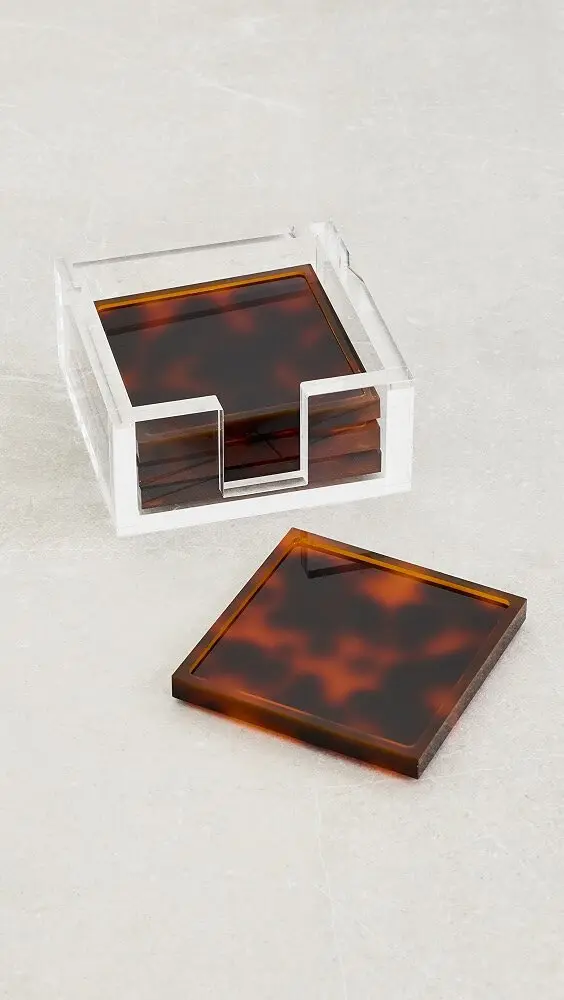 TIZO DESIGN Lucite Coasters And Holder