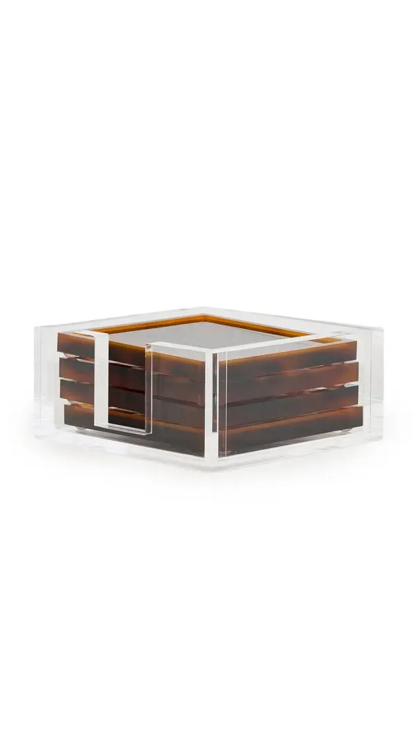 TIZO DESIGN Lucite Coasters And Holder