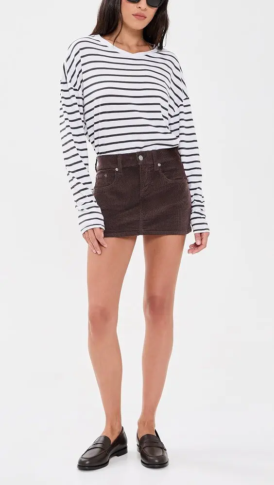 DAZE Fever Micro Mini Corduroy Skirt