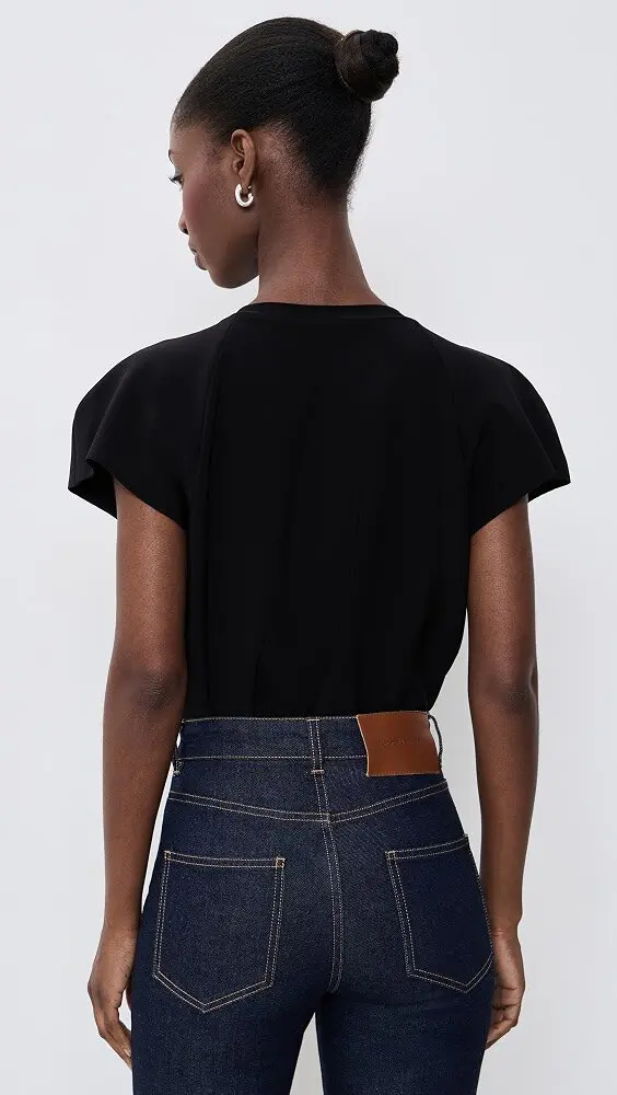Norma Kamali Cap Sleeve Bomber Bodysuit