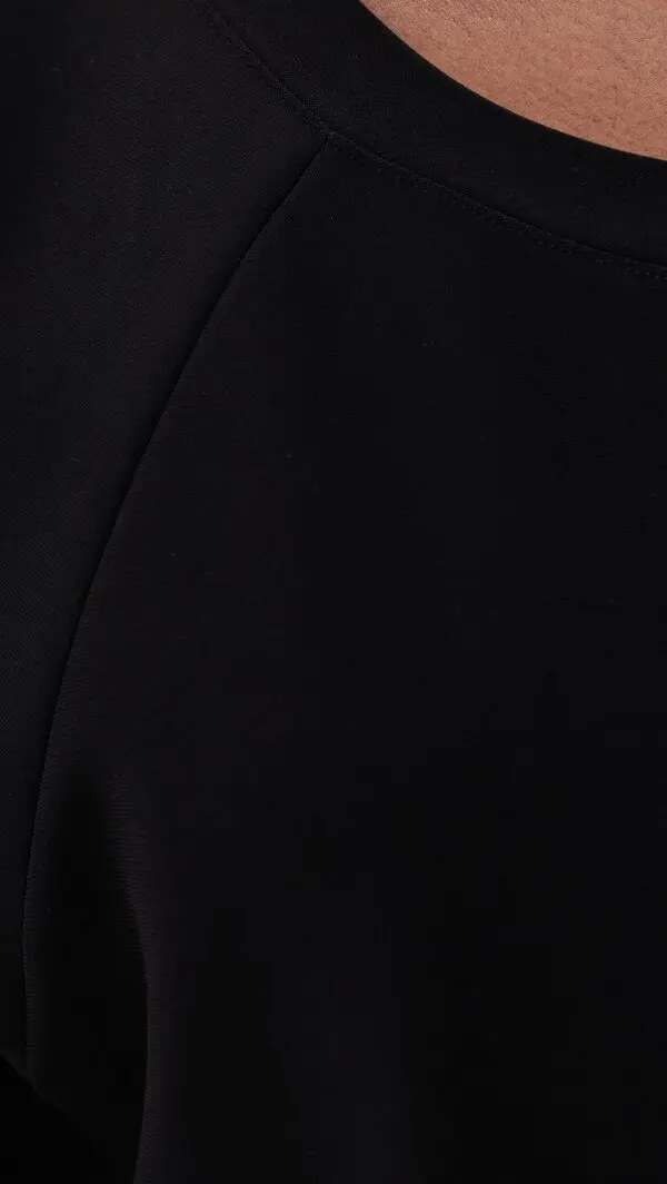Norma Kamali Cap Sleeve Bomber Bodysuit - Black