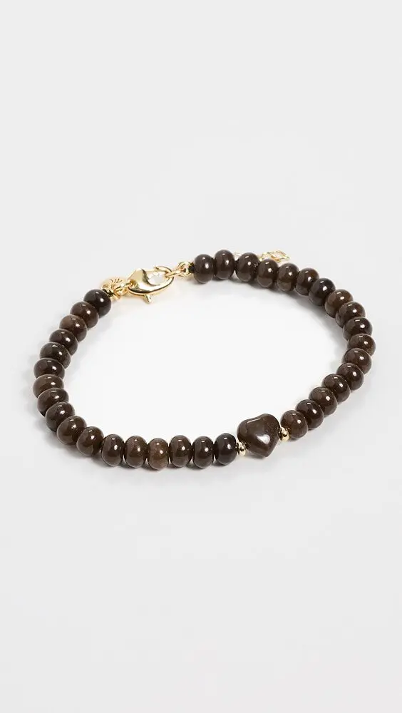 Madewell Puffy Beaded Heart Bracelet
