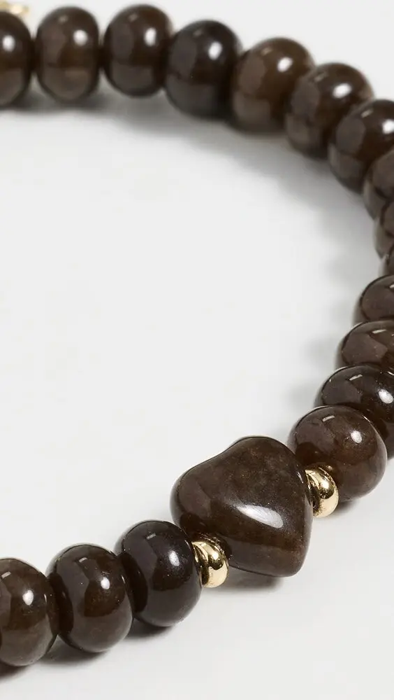 Madewell Puffy Beaded Heart Bracelet