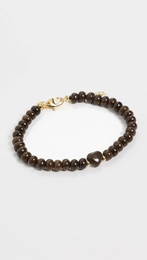 Madewell Puffy Beaded Heart Bracelet