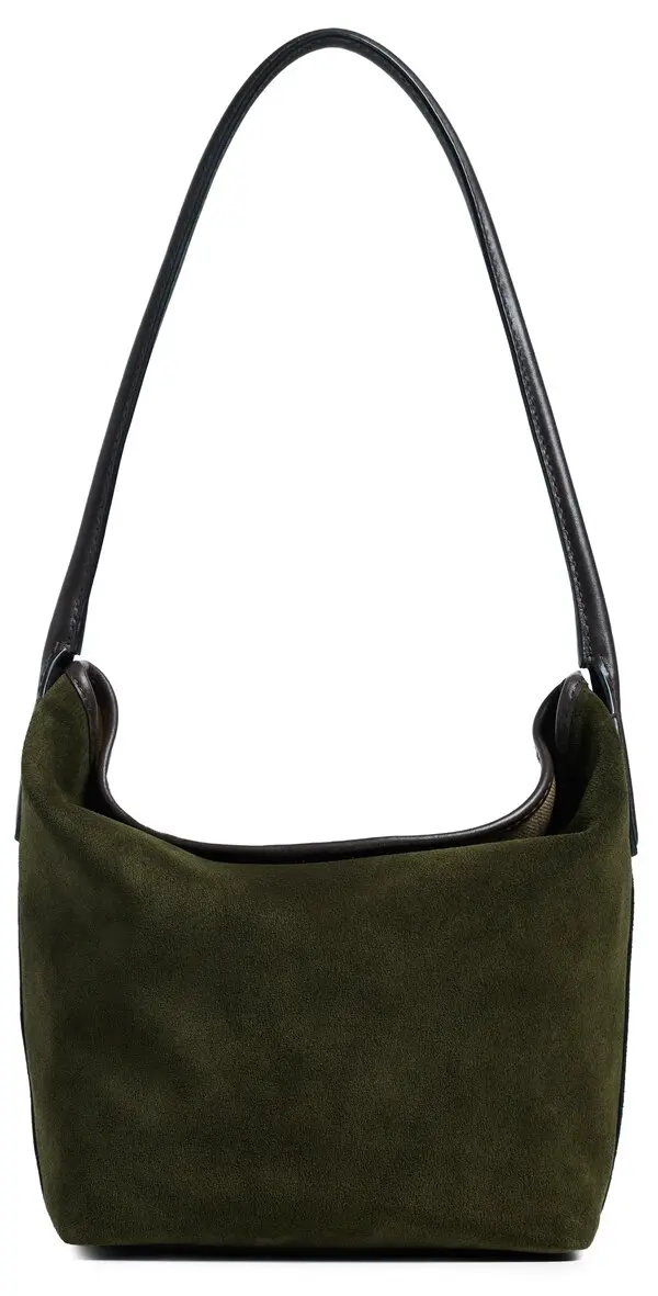 Madewell Suede Port Lid Shoulder Bag - Dried Olive Multi