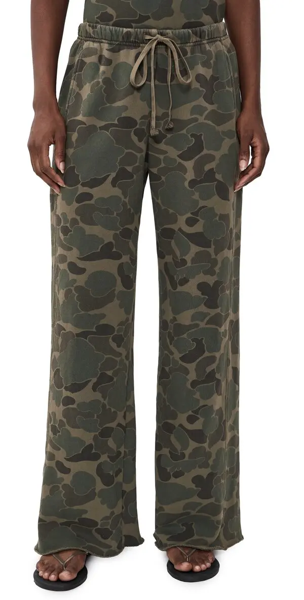 Xirena Renzo Wide Leg Sweatpants In Camouflage - Camo Sage