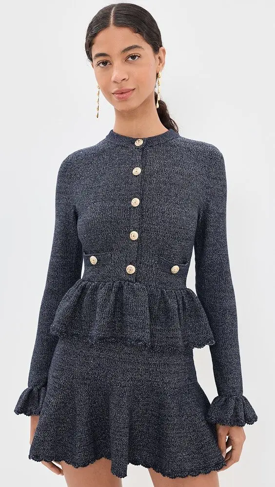 SELF-PORTRAIT Textured Knit Mini Dress