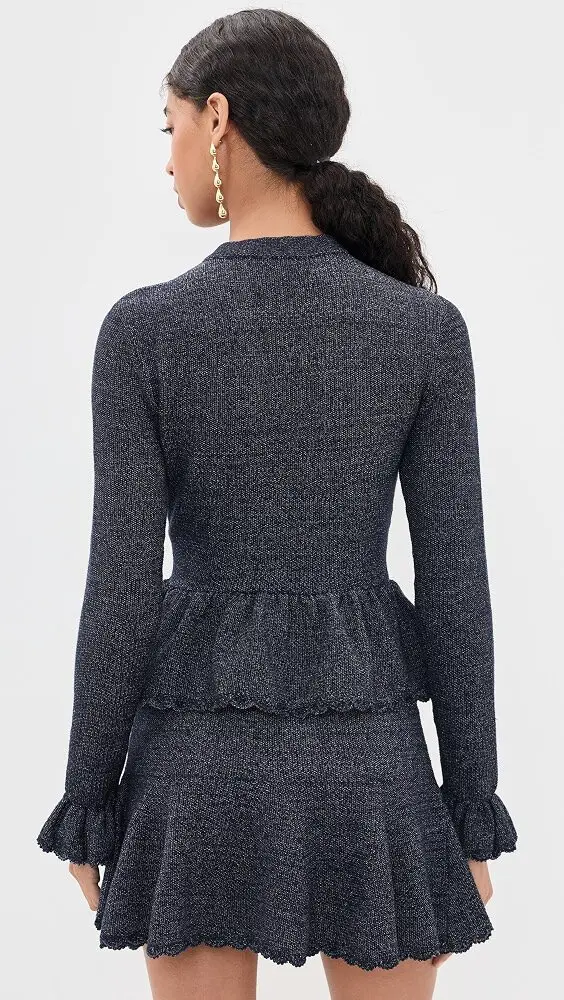 SELF-PORTRAIT Textured Knit Mini Dress