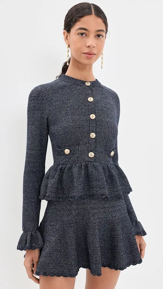 SELF-PORTRAIT Textured Knit Mini Dress
