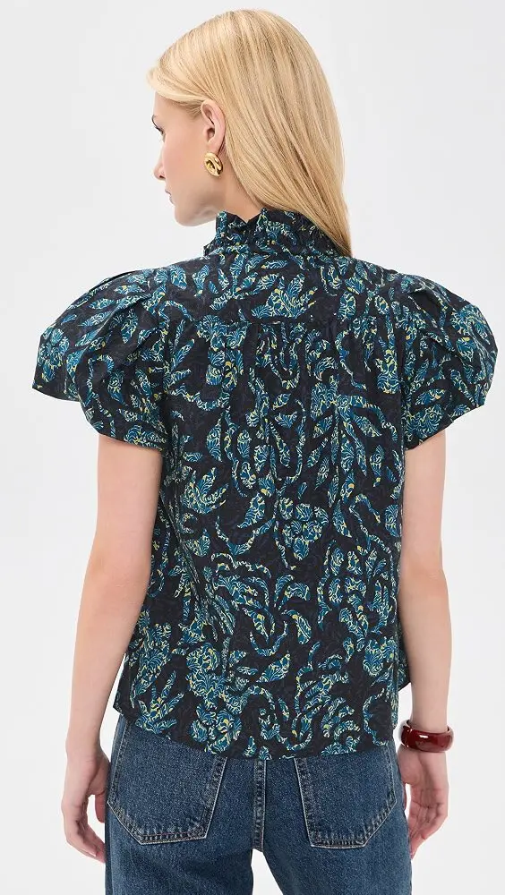 Ulla Johnson Estela Short Sleeve Cotton Top