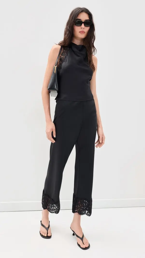 Cami Nyc Lucille Silk Top With Lace Trim