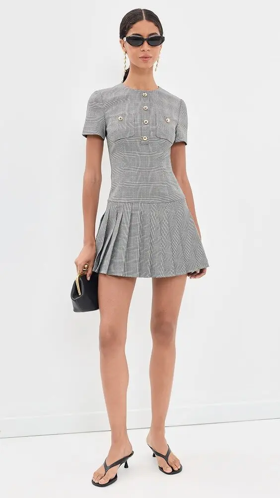 SELF-PORTRAIT Pleated Mini Dress