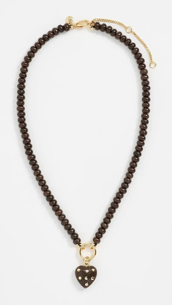 Madewell Polka Dot Stone Heart Charm Necklace