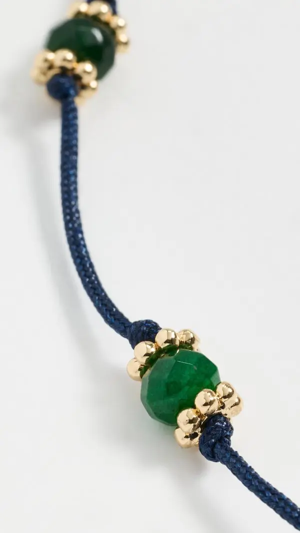 Madewell Beaded Silk Necklace With Semi-precious Stones - Deep Indigo