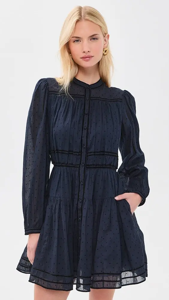 Ulla Johnson Lumi Long Sleeve Cotton Mini Dress