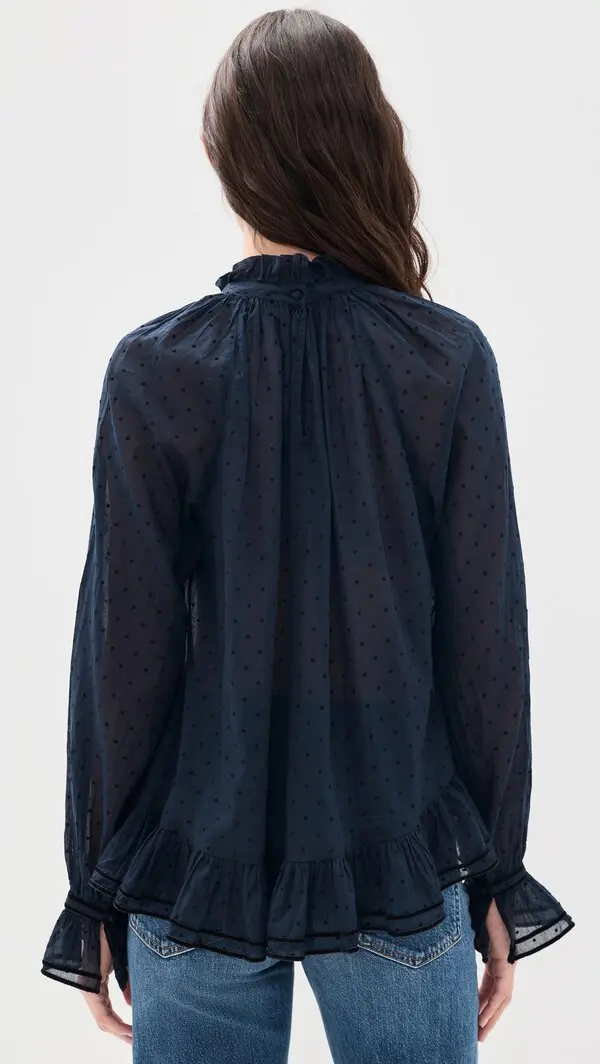 Ulla Johnson Marcella Long Sleeve Cotton Blouse - Nightfall