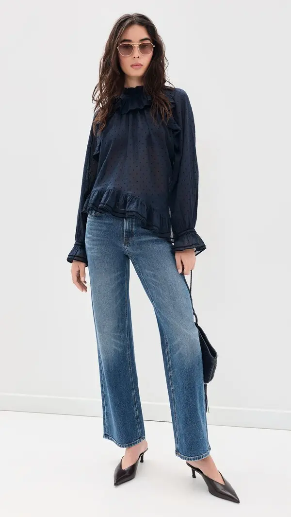 Ulla Johnson Marcella Long Sleeve Cotton Blouse - Nightfall