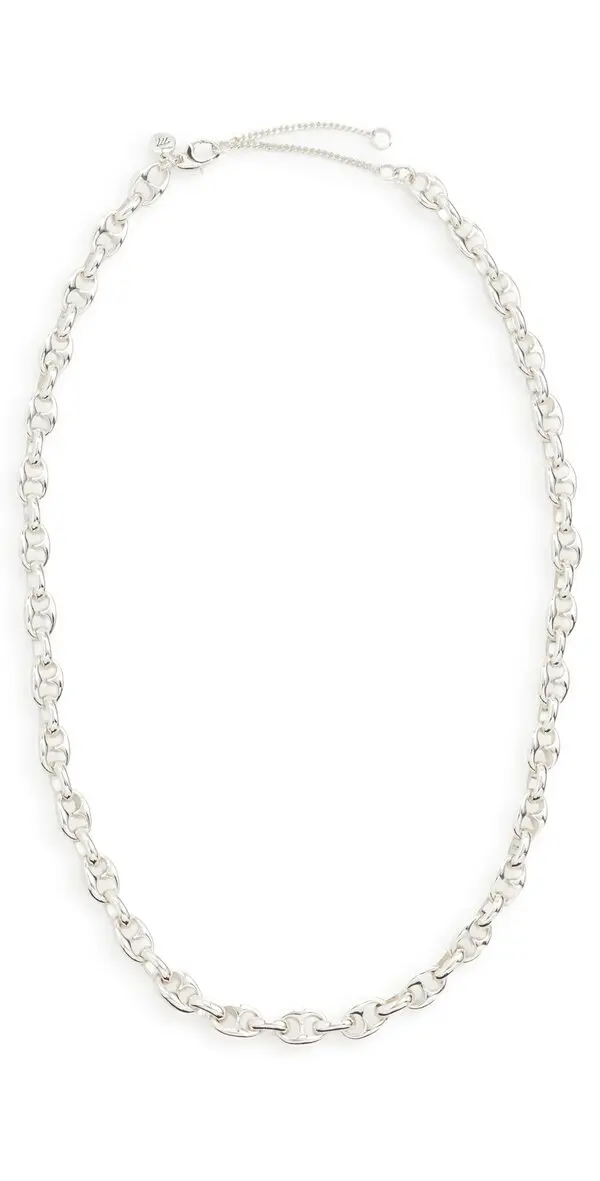 Madewell Puffy Mariner Link Necklace In Gold - Warm Silver