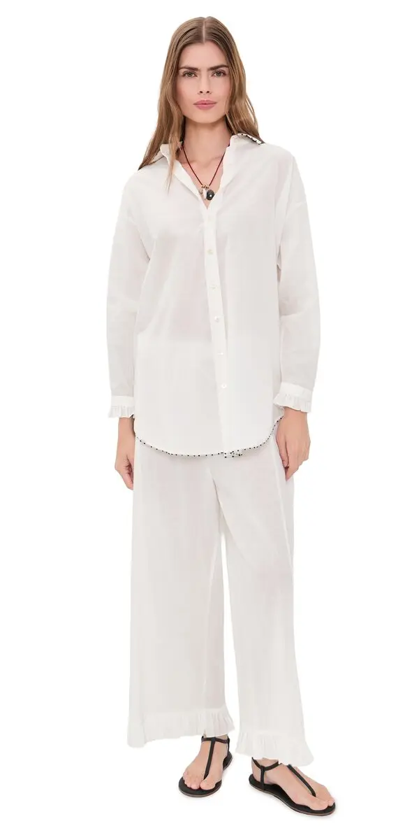 Chan Luu Posey Ruffle Set - White