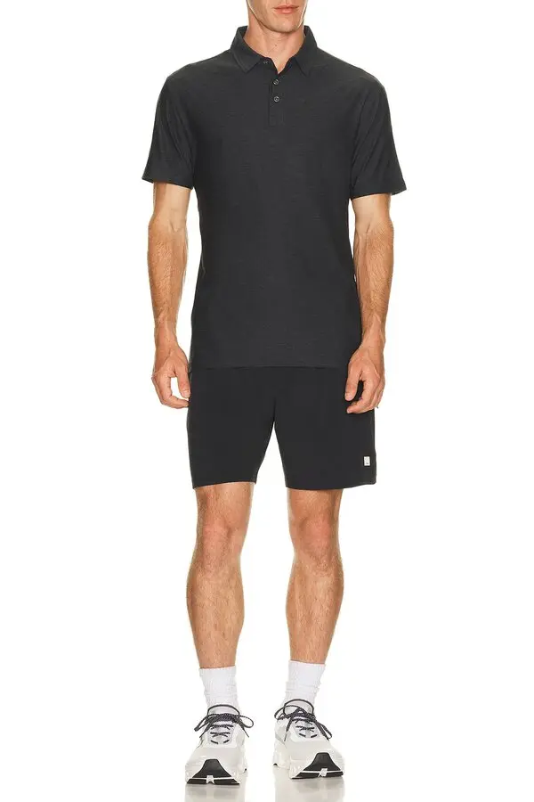 Vuori Strato Tech Polo In Grey - Charcoal Heather