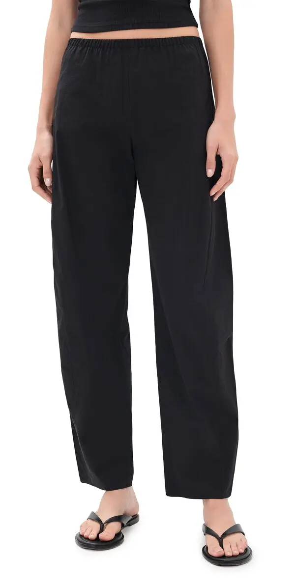 LA LIGNE Poplin Barrel Leg Colby Pants - Black