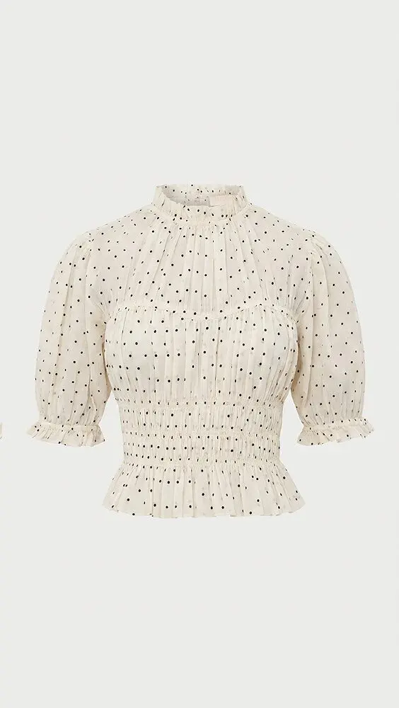 Ulla Johnson Rae Short Sleeve Cotton Top