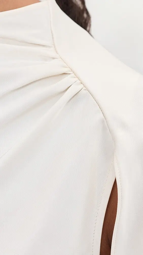 SELF-PORTRAIT Satin Fringed Scarf Top